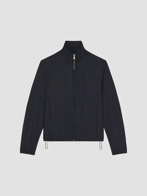Givenchy Striped Blouson Jacket In Wool - Navy
