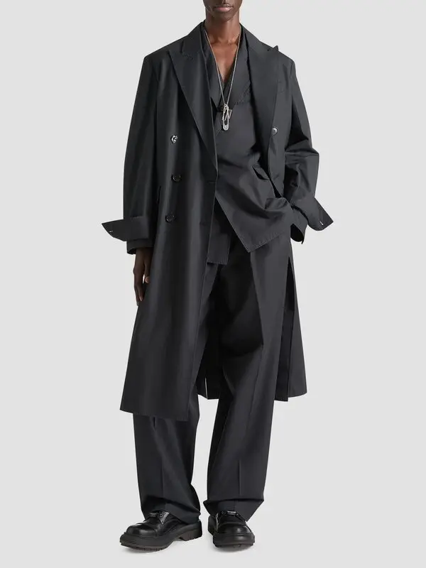 Givenchy Couture Seam Double-breasted Coat In Poplin