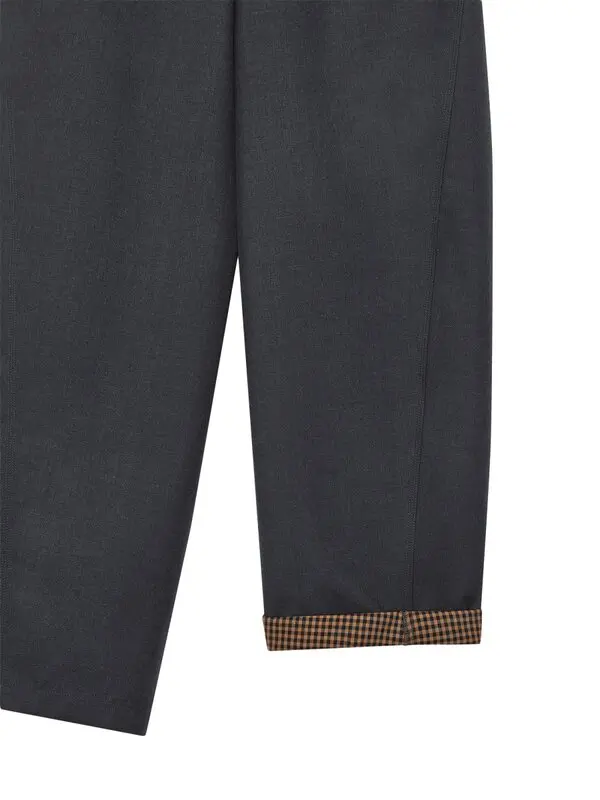 Givenchy Couture Seam Pants In Cotton With Checked Reverse