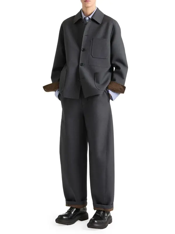 Givenchy Couture Seam Pants In Cotton With Checked Reverse
