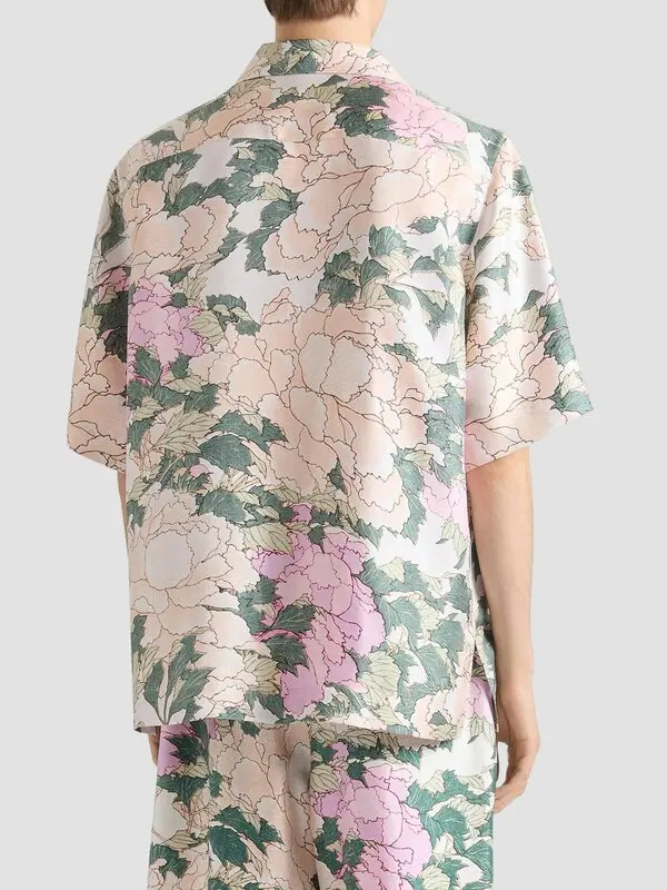 Givenchy Shirt In Silk With Pastel Flowers Print
