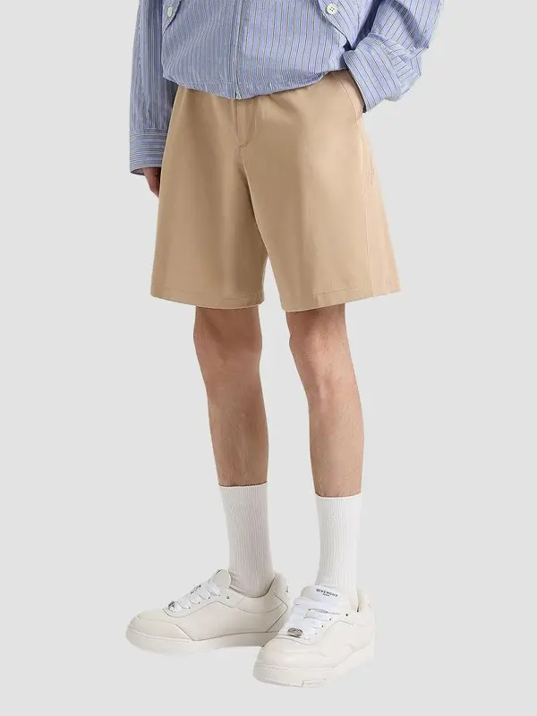 Givenchy Couture Seam Bermuda Shorts In Cotton With Gros Grain - Beige