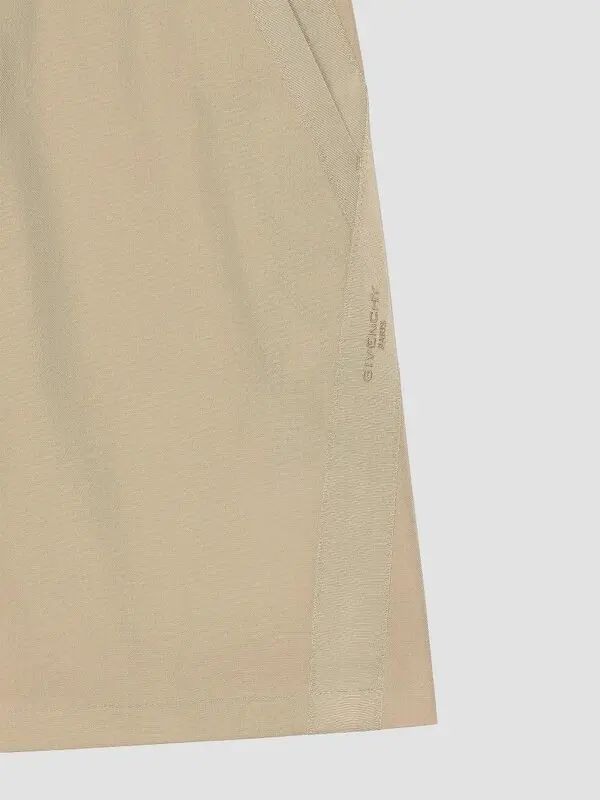 Givenchy Couture Seam Bermuda Shorts In Cotton With Gros Grain - Beige