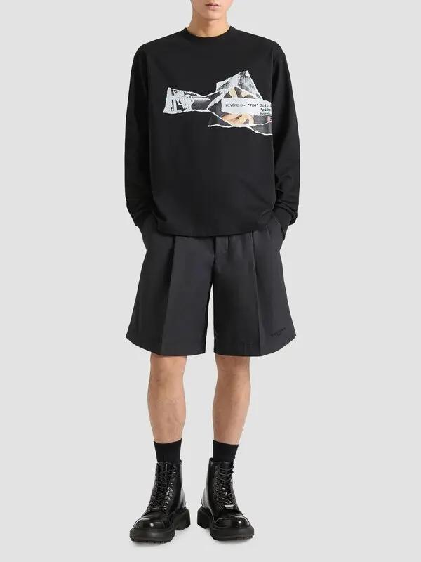 Givenchy T-shirt In Cotton With Ripped Papers Print