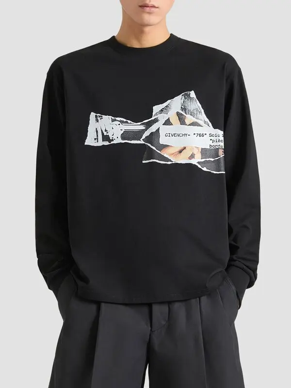Givenchy T-shirt In Cotton With Ripped Papers Print