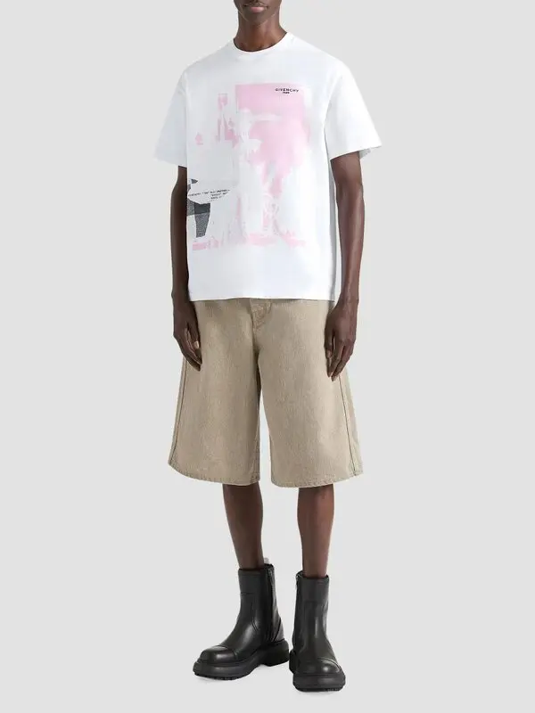 Givenchy T-shirt In Cotton With Ripped Paper Print