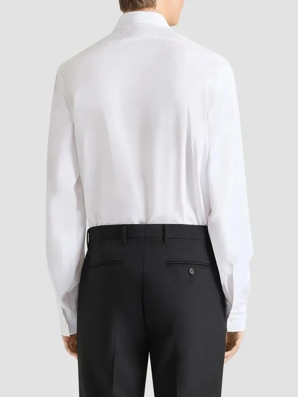 Givenchy Slim Shirt In Poplin With Crystals Embroidered Collar