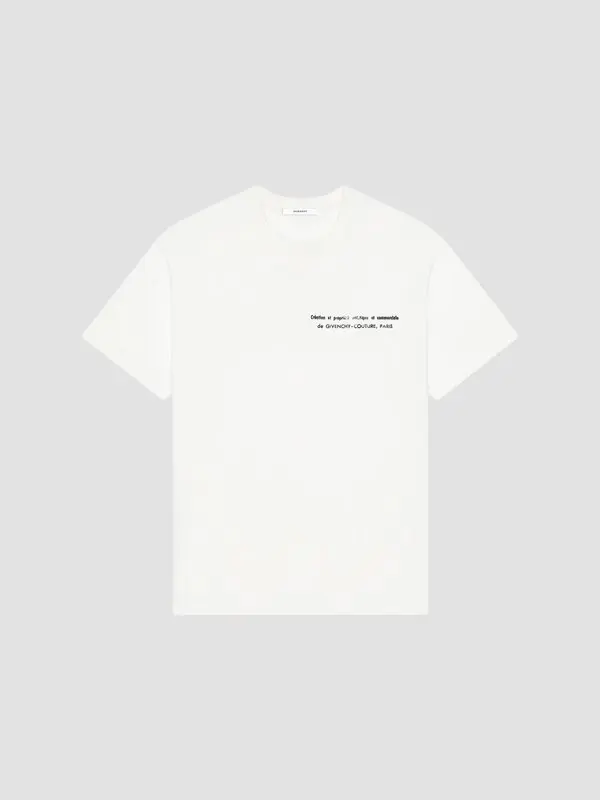 Givenchy T-shirt In Cotton With Archives Print - Ivory