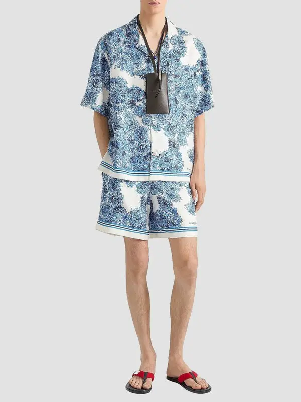 Givenchy Couture Seam Shirt In Silk With Pompom Print