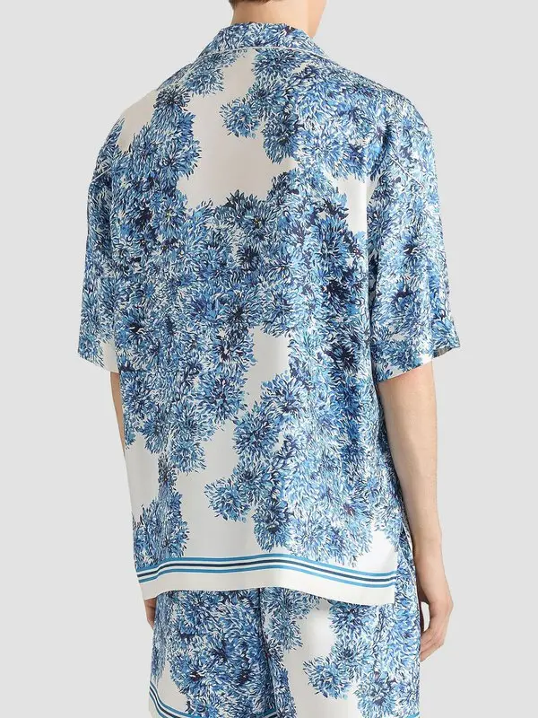 Givenchy Couture Seam Shirt In Silk With Pompom Print