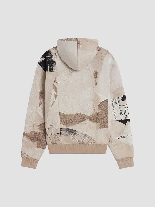 Givenchy Couture Seam Hoodie With Ripped Papers Jacquard
