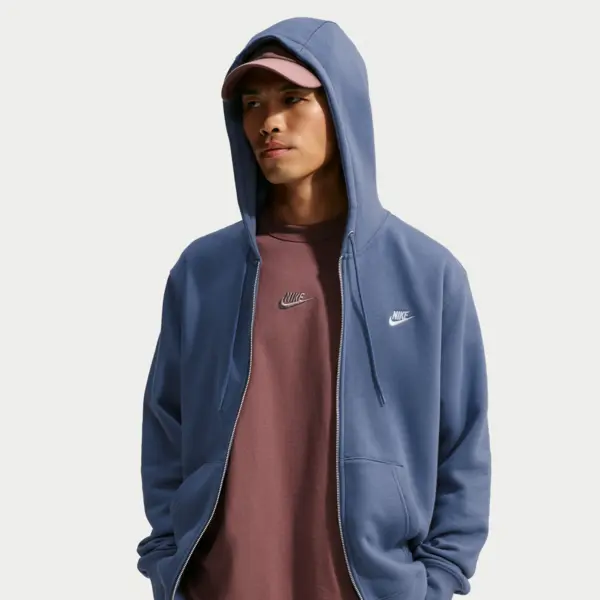 Nike Club Full-zip Fleece Hoodie - Blue