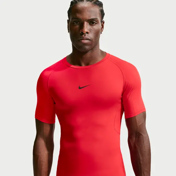 Nike Pro Dri-fit Tight Short-sleeve Fitness Top - Red