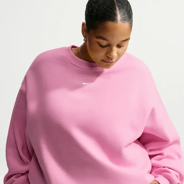 Nike Studio Fleece Medium Weight Oversized Crew-neck Sweatshirt - Pink