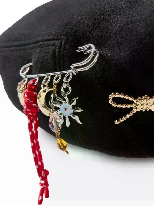 Claudie Pierlot Wool Beret With Metal Brooch