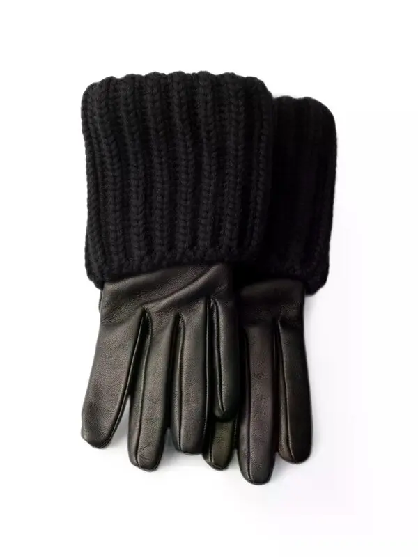 Prada Nappa Leather And Knit Gloves