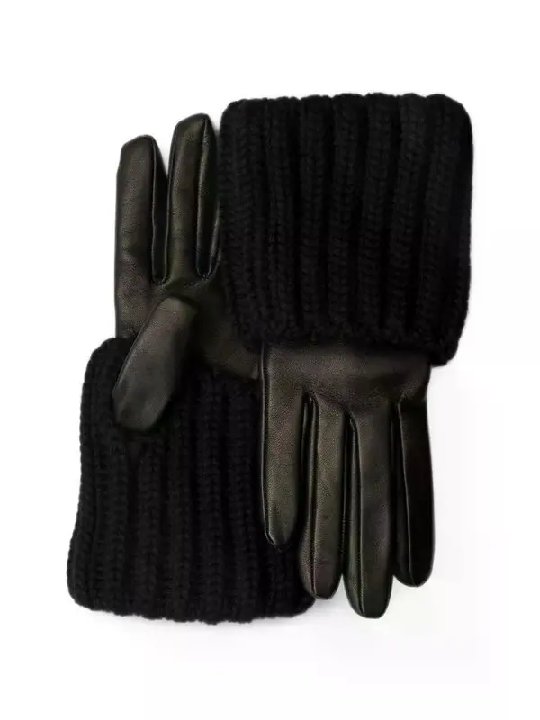 Prada Nappa Leather And Knit Gloves