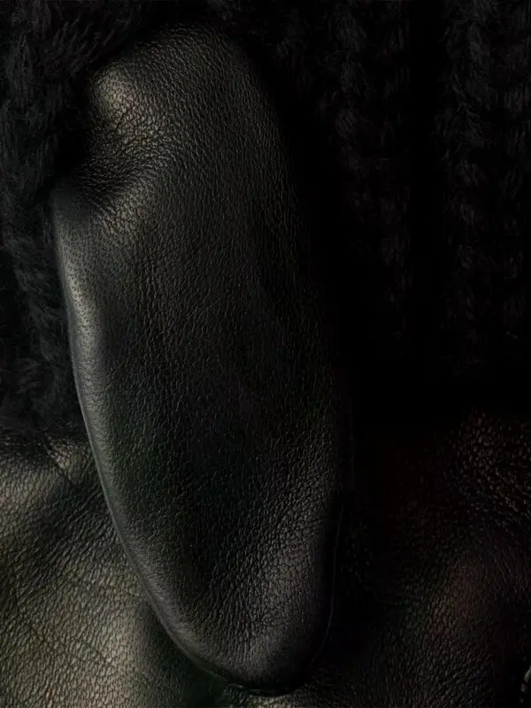 Prada Nappa Leather And Knit Gloves