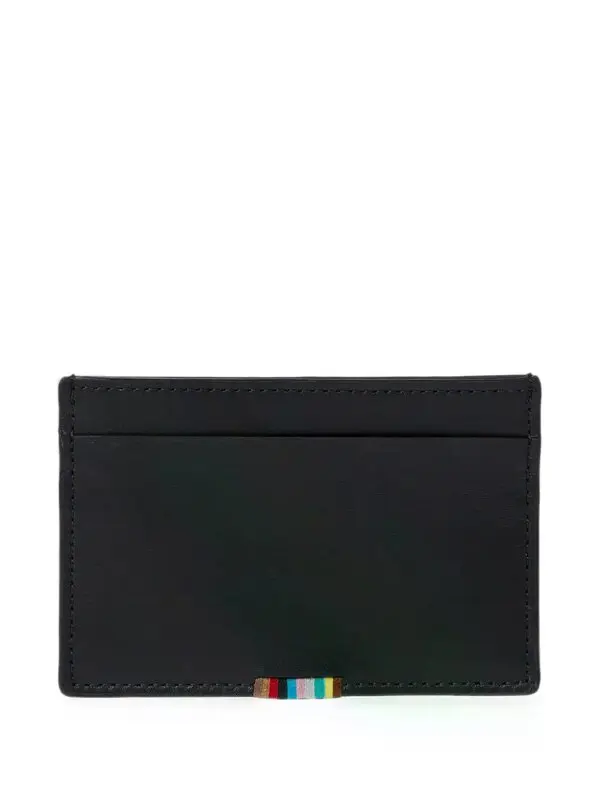 Paul Smith Leather 'signature Stripe' Card Holder - Black