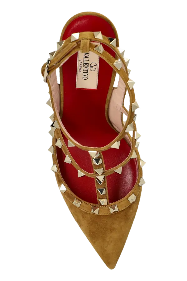 Valentino Garavani Suede High Heels With Studs - Brown