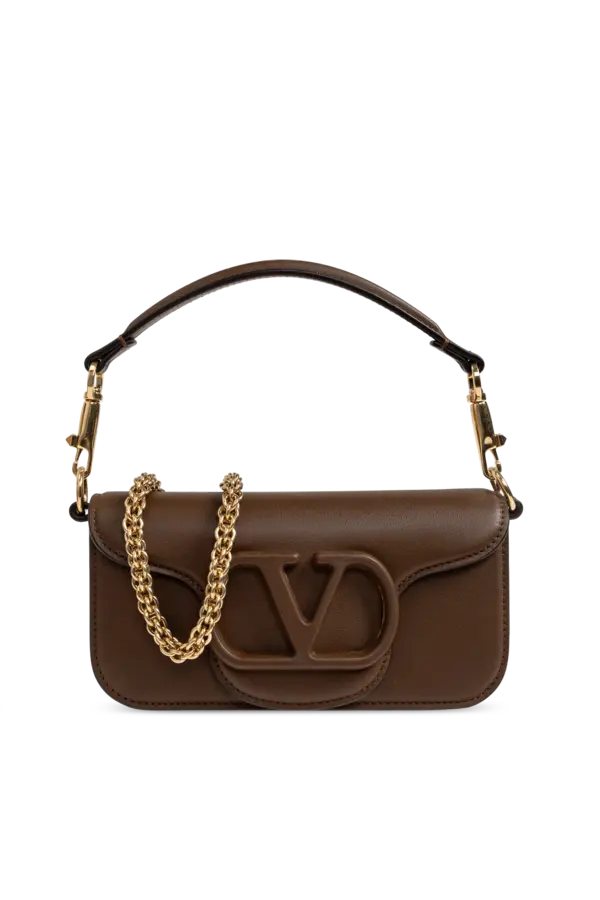 Valentino Garavani Logo Leather Shoulder Bag - Brown