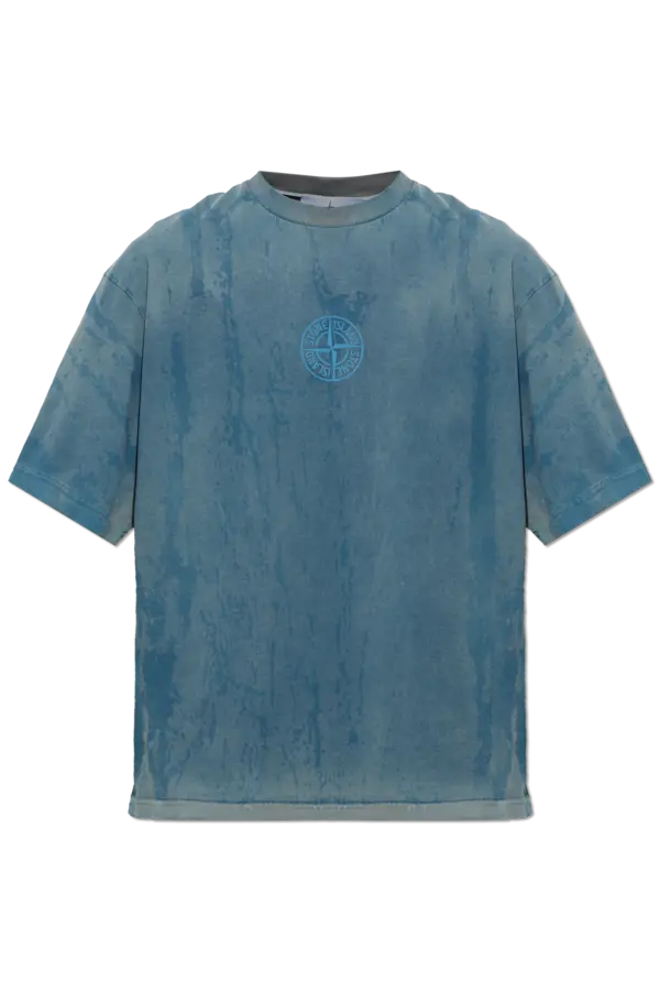 Stone Island T-shirt With Printed Logo - Blue