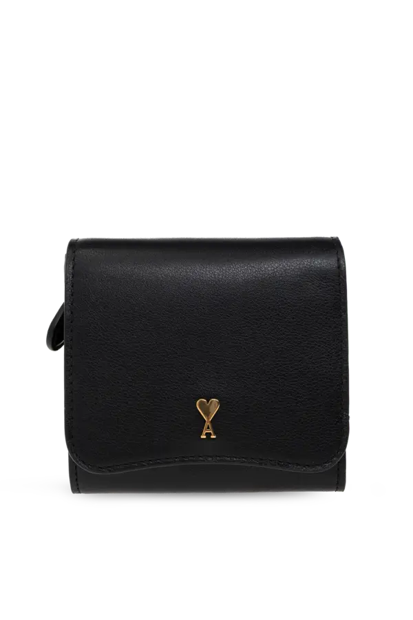 AMI Paris Leather Wallet With Logo