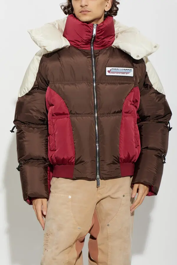 Dsquared2 Down Jacket With Embroidered Logo - Multicolour