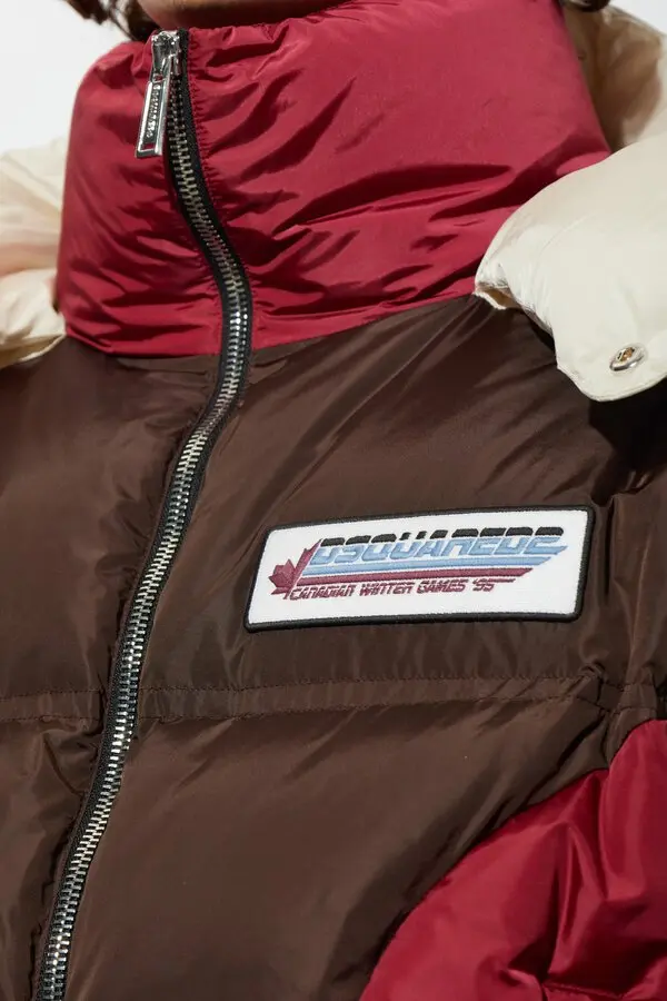 Dsquared2 Down Jacket With Embroidered Logo - Multicolour