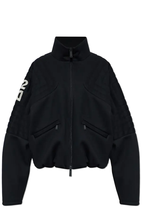 Dsquared2 Quilted Jacket With Embroidered Logo - Black