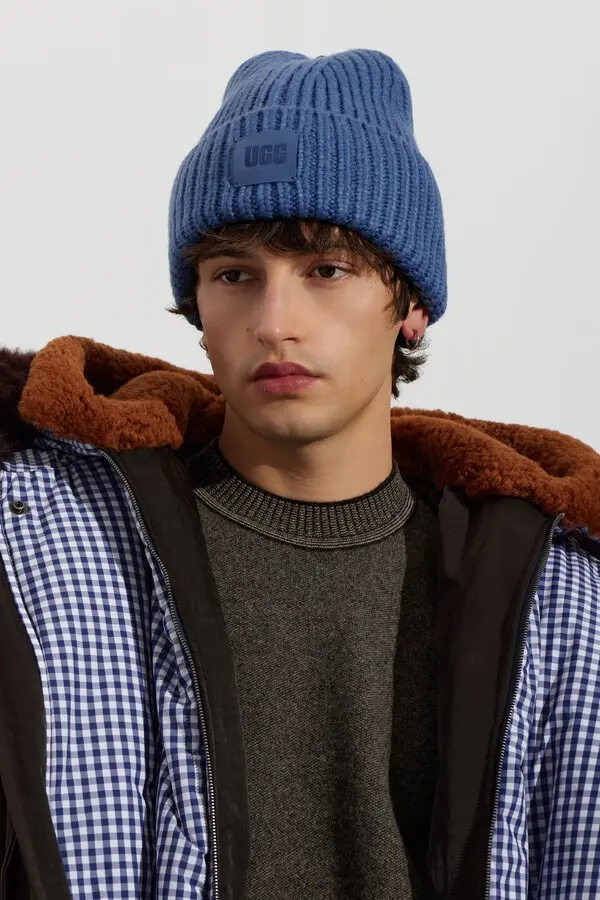 UGG Beanie With Logo Patch - Blue