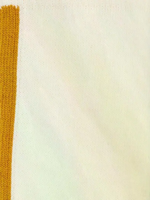 Paul Smith Ecru And Mustard 'racer Stripe' Socks