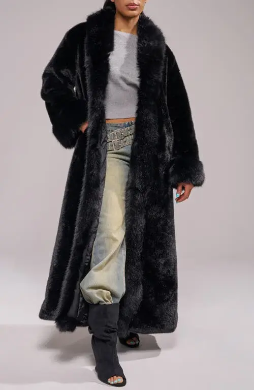 AZALEA WANG Josefina Faux Fur Trench Coat