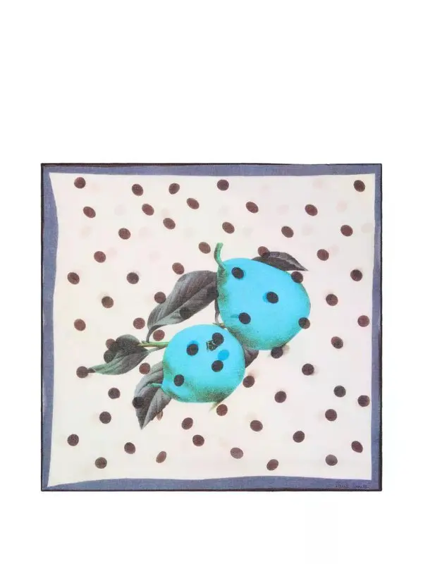 Paul Smith Pears And Polka Dot' Cotton Pocket Square