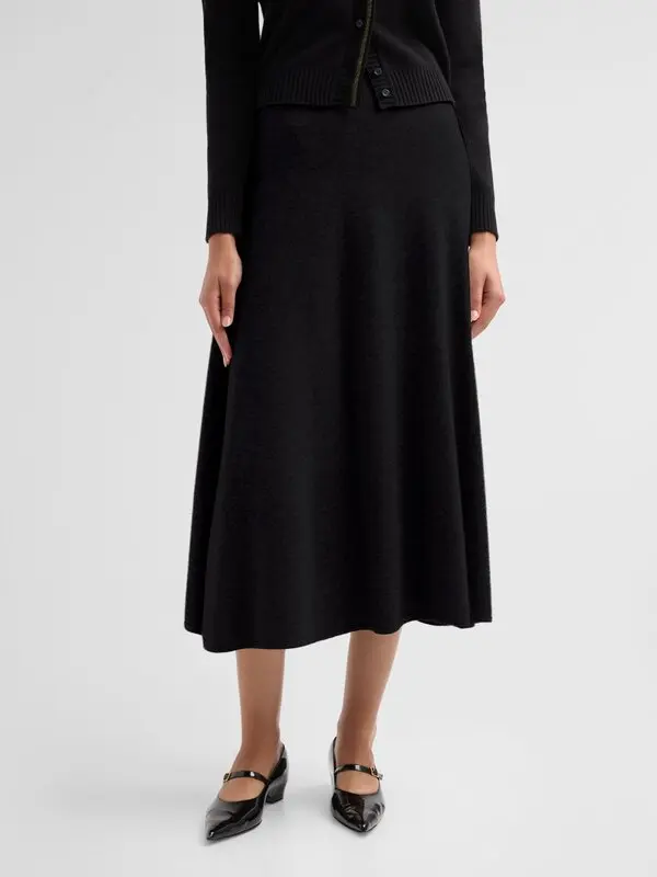 Fabiana Filippi Platinum Virgin Wool-blend Midi-skirt