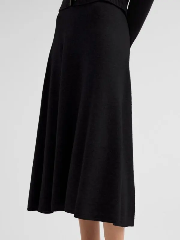 Fabiana Filippi Platinum Virgin Wool-blend Midi-skirt
