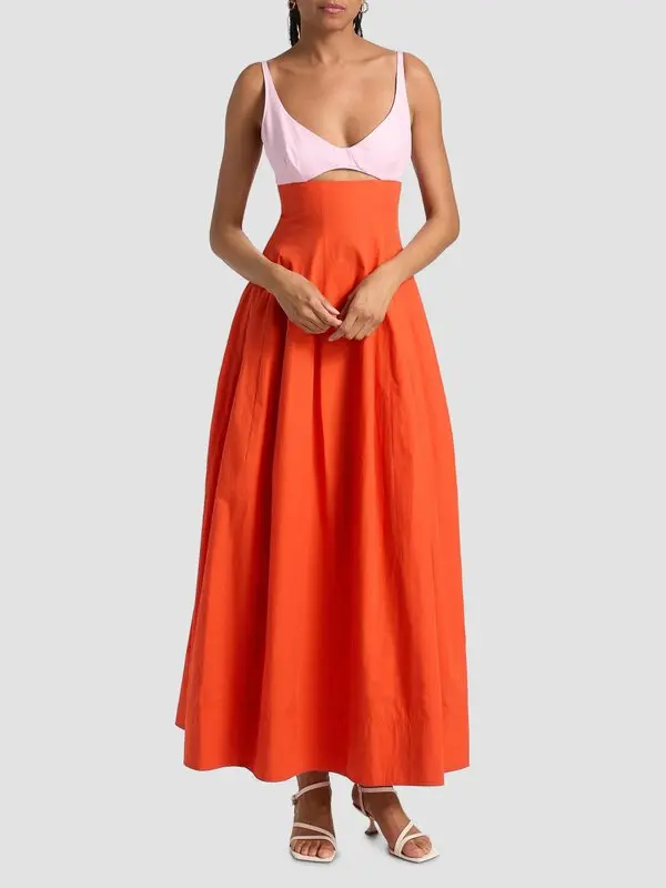 Simkhai Maddy Cotton-blend A-line Midi-dress