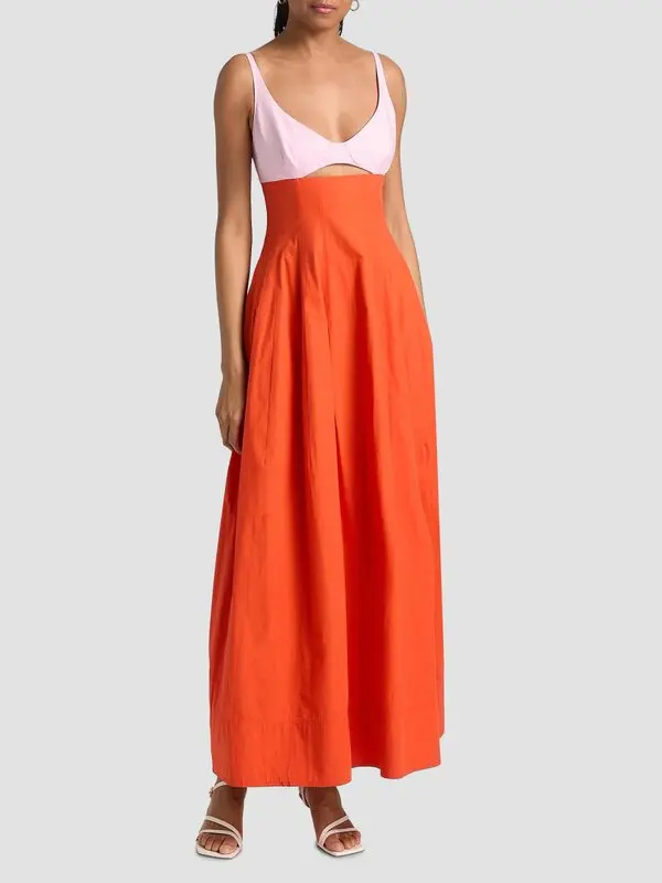 Simkhai Maddy Cotton-blend A-line Midi-dress