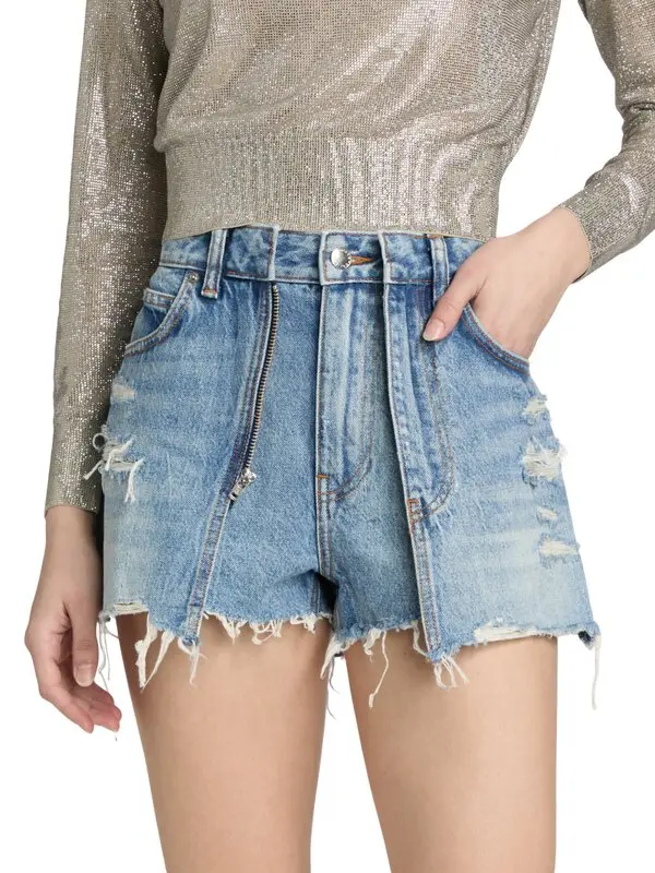 Alexander Wang Distressed Double Layer Skort