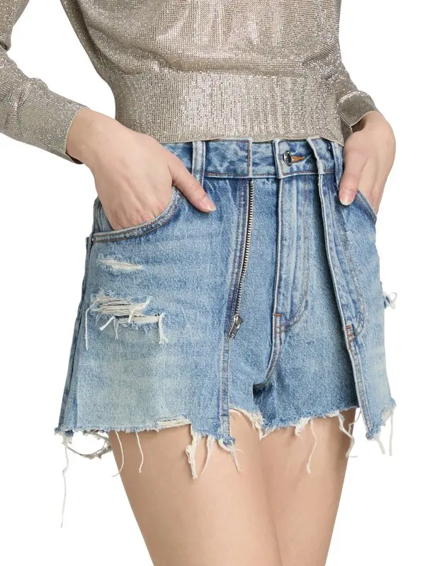 Alexander Wang Distressed Double Layer Skort