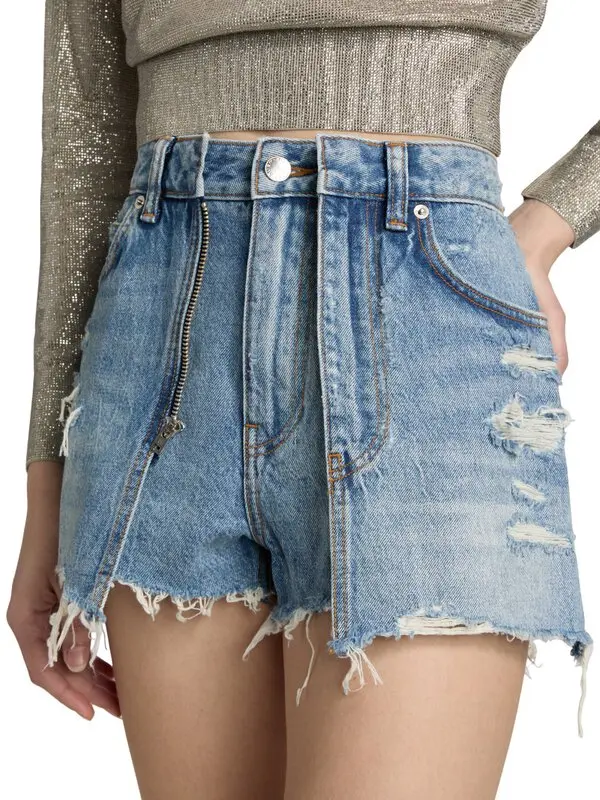 Alexander Wang Distressed Double Layer Skort