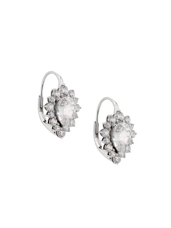 Adriana Orsini Anna 18k-gold-plated & Cubic Zirconia Pear-cut Drop Earrings - Silver
