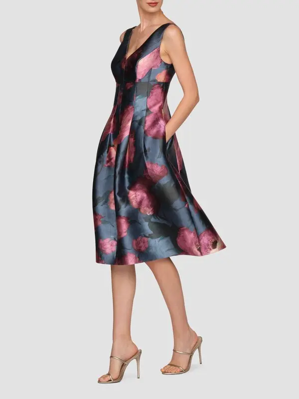 KAY UNGER Ines Poppy Cocktail Dress