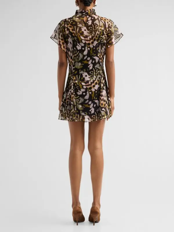 AMUR Evelyn Printed A-line Mini Dress