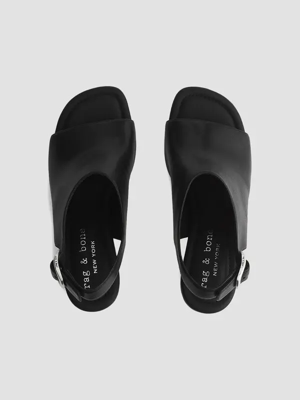 Rag & Bone Gigi 75mm Leather Slingback Sandals - Black