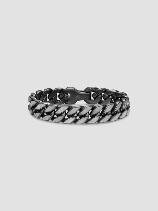 David Yurman Curb Chain Bracelet In Black Titanium - Meteorite
