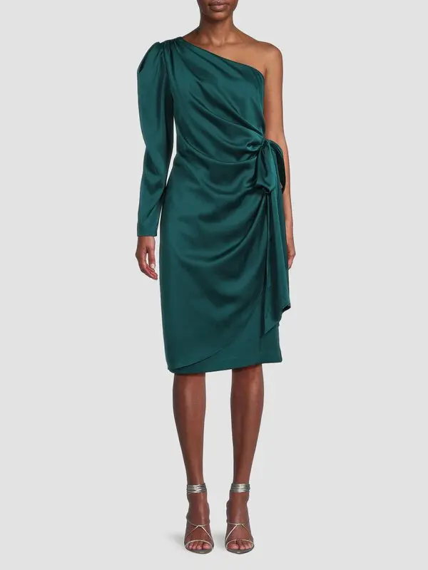 Aidan Mattox One-shoulder Satin Cocktail Dress