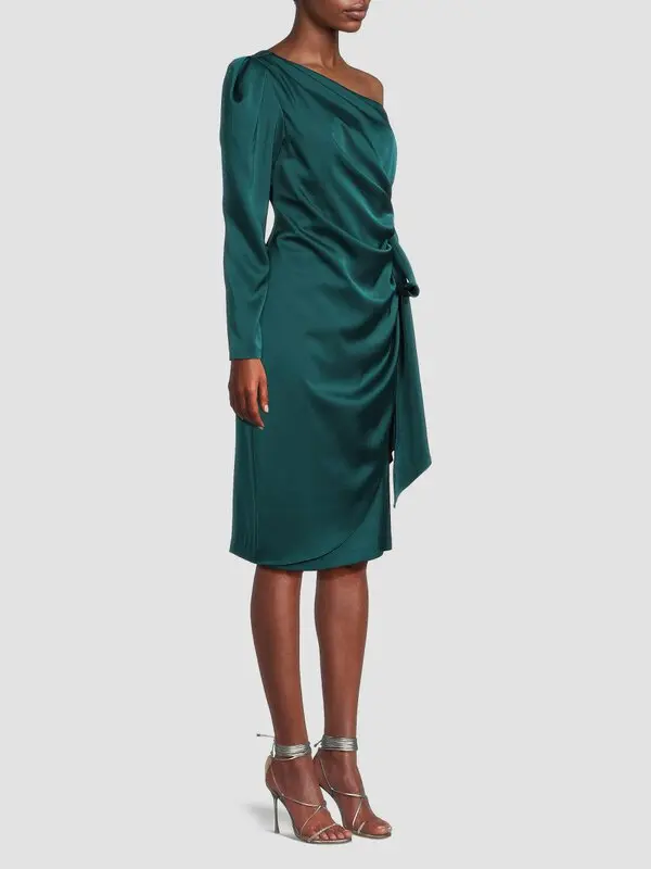Aidan Mattox One-shoulder Satin Cocktail Dress