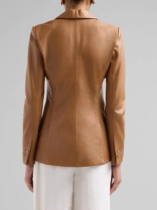 L'Agence Chamberlain Tailored Leather Blazer