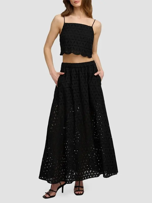 FAVORITE DAUGHTER The Pretty Please Eyelet Maxi Skirt
